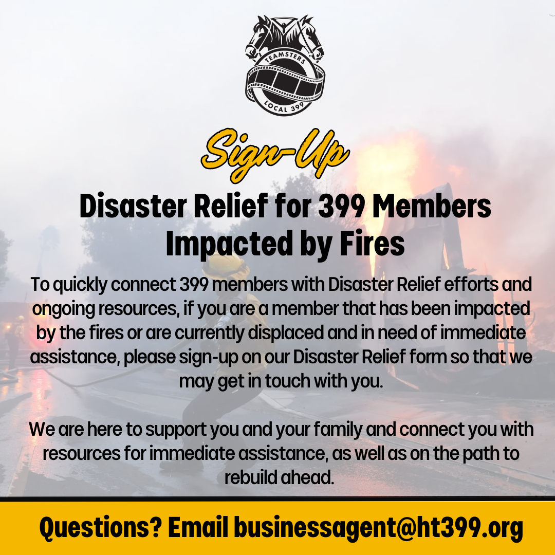 Fire Resources for Members Impacted in Los Angeles - Teamsters Local 399